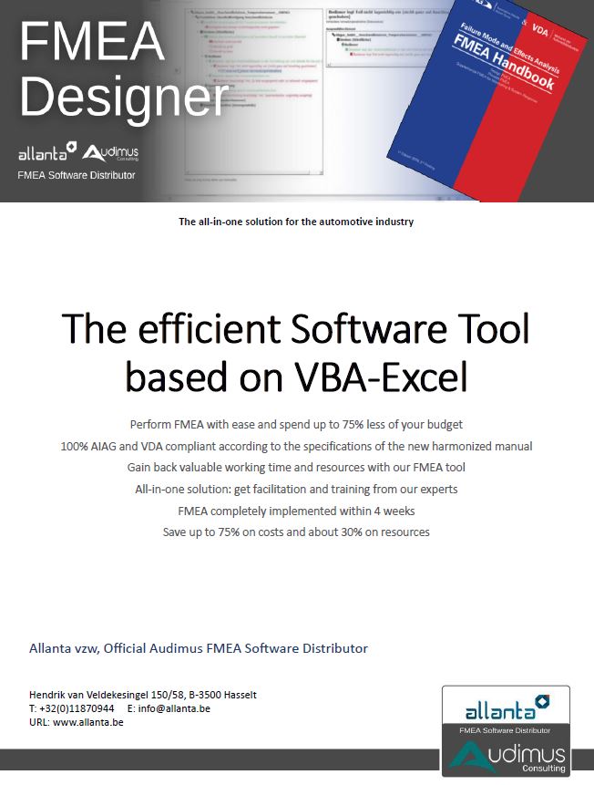 FMEA Software - Audimus FMEA Designer | AllantaAllanta Opleidingen & Advies